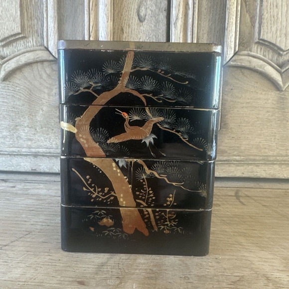 Japanese | Art | Pine Tree Yamanaka Japanese Lacquer Stack Lunch Bento ...